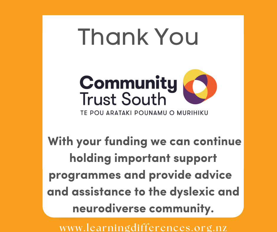 Thank you Community Trust South for your funding grant! • Dyslexia ...